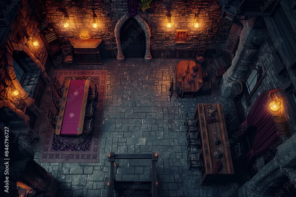 DnD Battlemap Vampires Battlemap: Mysterious Room - Interior Design ...