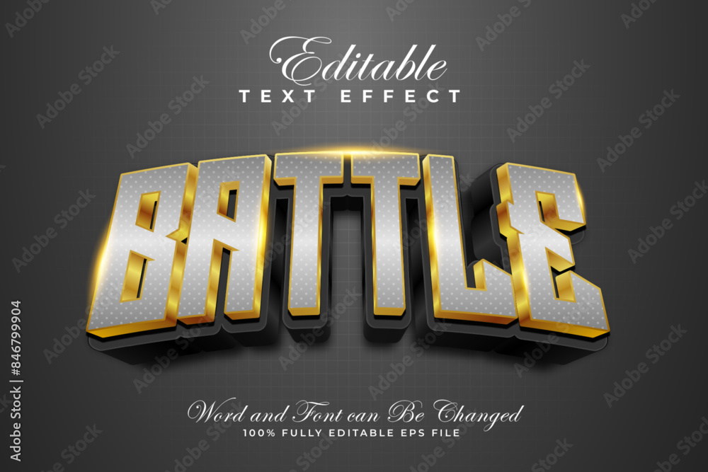 Editable 3D battle text effects with bold and glowing effects Stock ...
