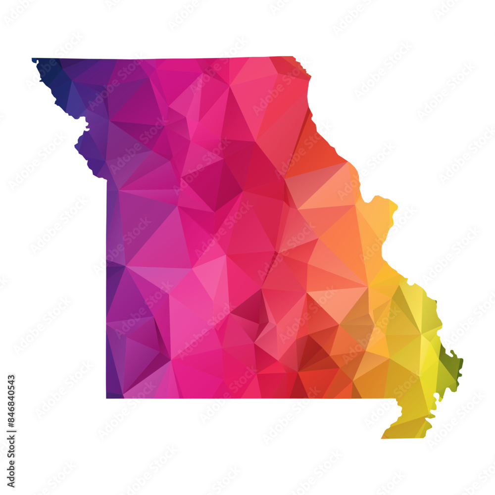Abstract Polygon Map - Vector illustration Low Poly Color Rainbow ...