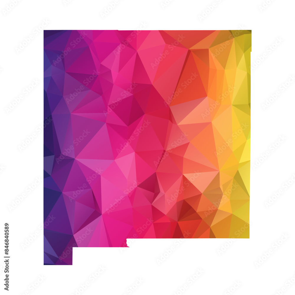 Abstract Polygon Map - Vector illustration Low Poly Color Rainbow New ...