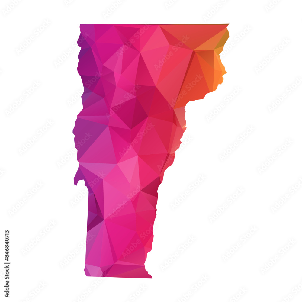 Abstract Polygon Map - Vector illustration Low Poly Color Rainbow ...