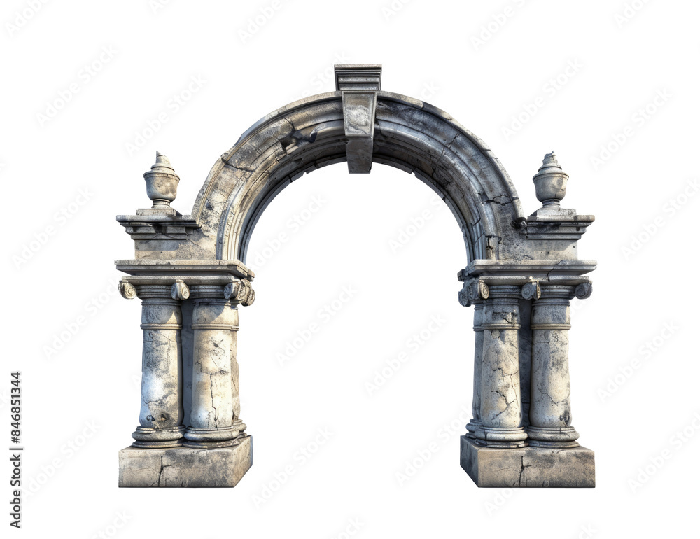 antique arch with column ionic order, Ancient Classic Greek pillar ...