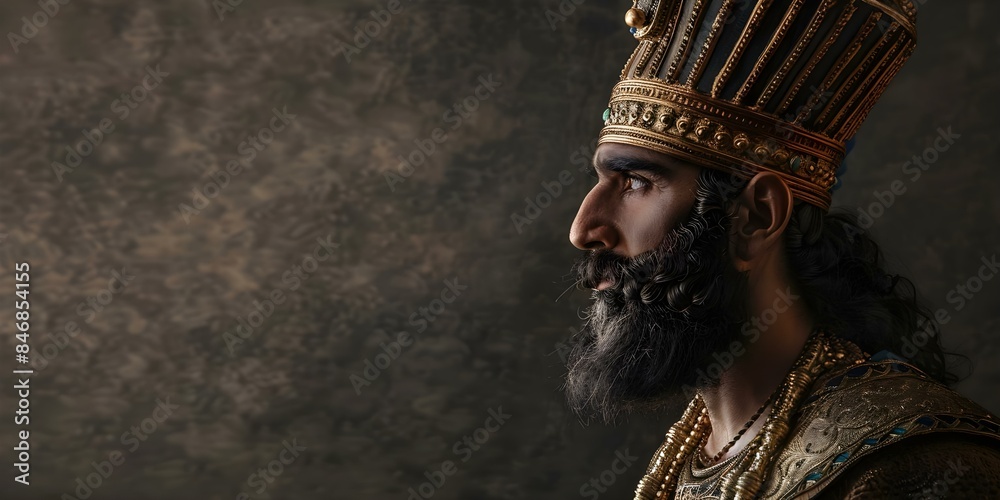 Portrait of King Nebuchadnezzar a powerful ruler in ancient Babylon. Concept Historical Figures ...