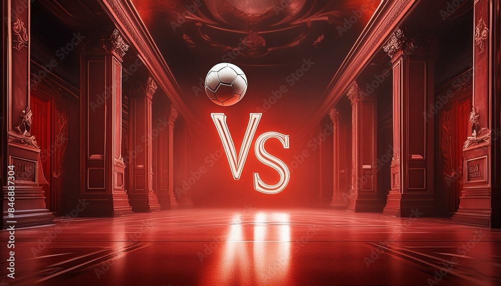VS written on a red background. Used for football matches between home ...