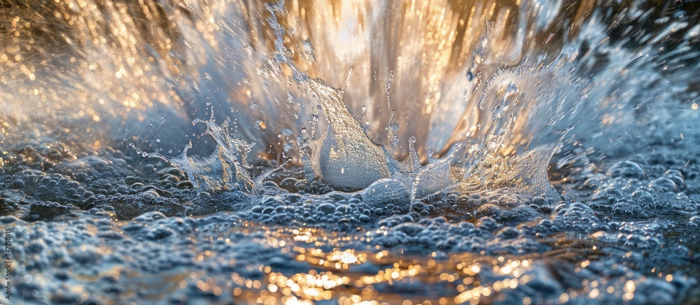 Abstract photo of fountain water captured with high shutter speed ...