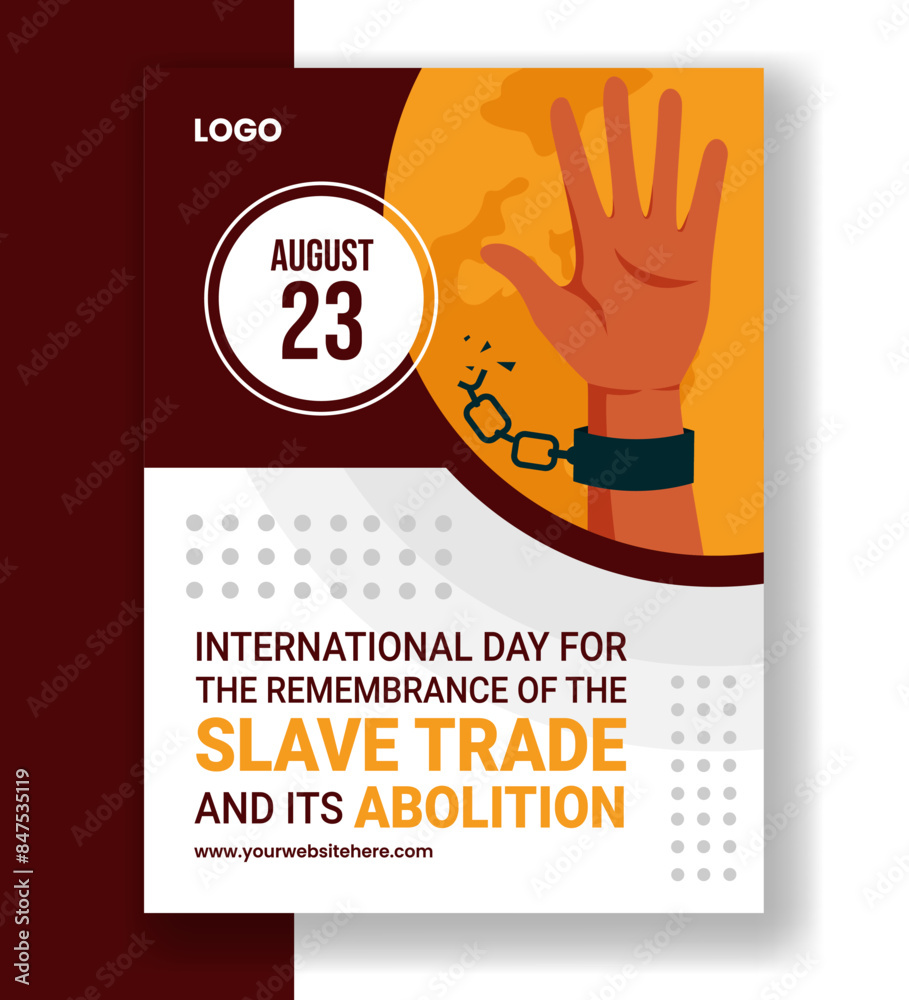 เวกเตอร์ Stock Slave Trade and Abolition Day Vertical Poster Cartoon ...