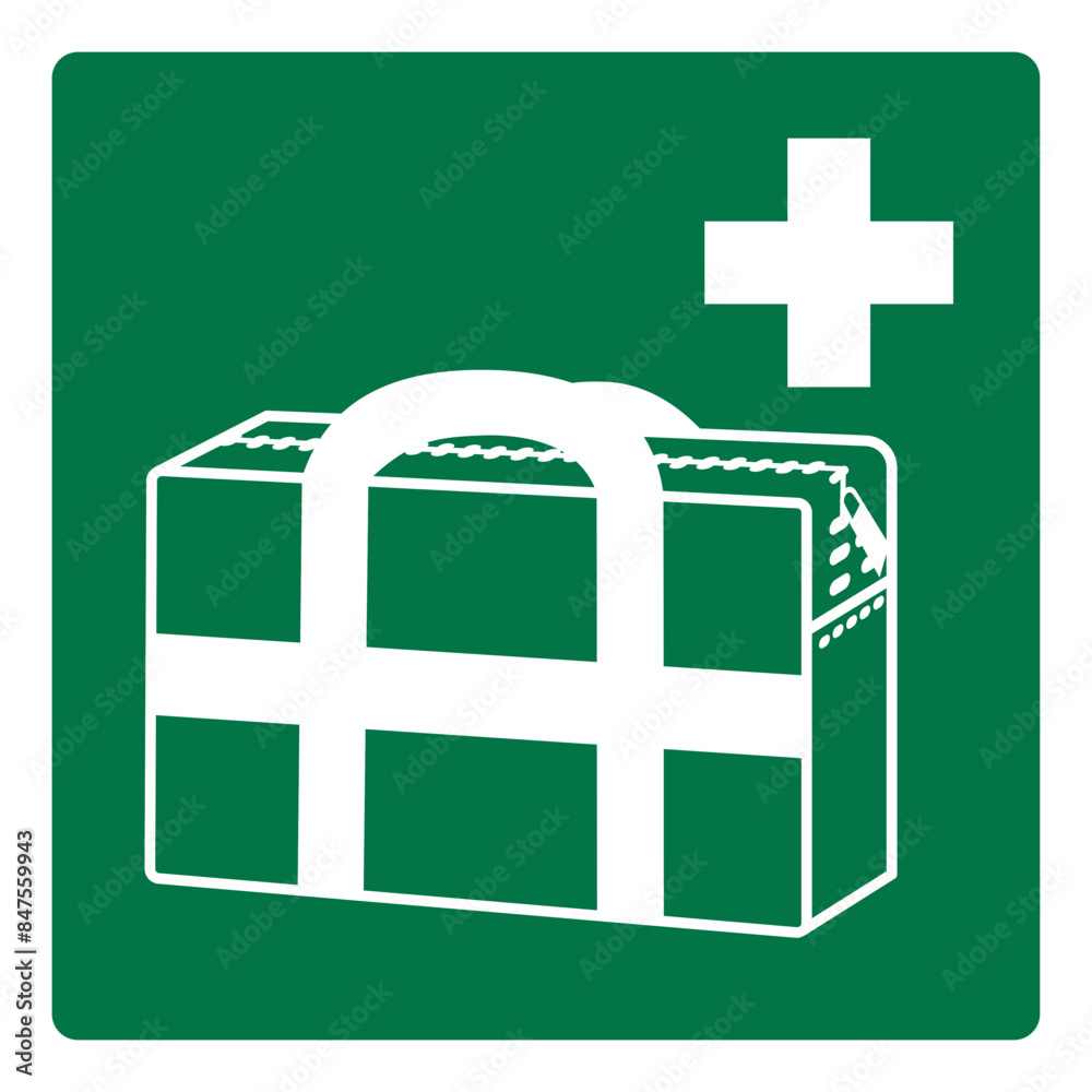 iso emergency and first aid safety signs medical grab bag symbol and ...