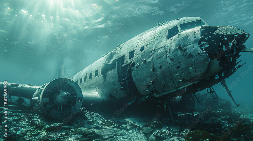 plane underwater, Disaster Stock Illustration | Adobe Stock