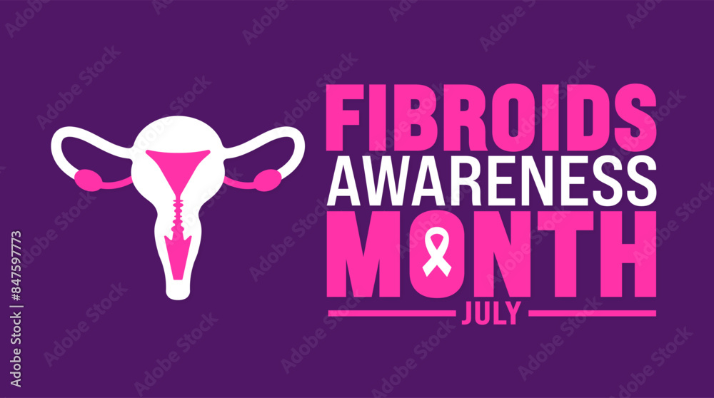 July is Fibroids Awareness Month background template. Holiday concept ...