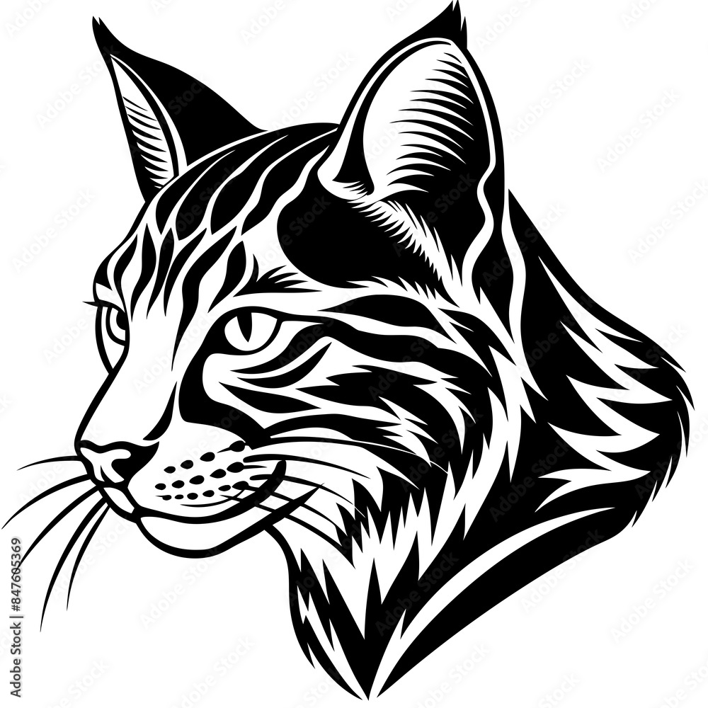 bobcat face logo silhouette vector illustration Stock Vector | Adobe Stock