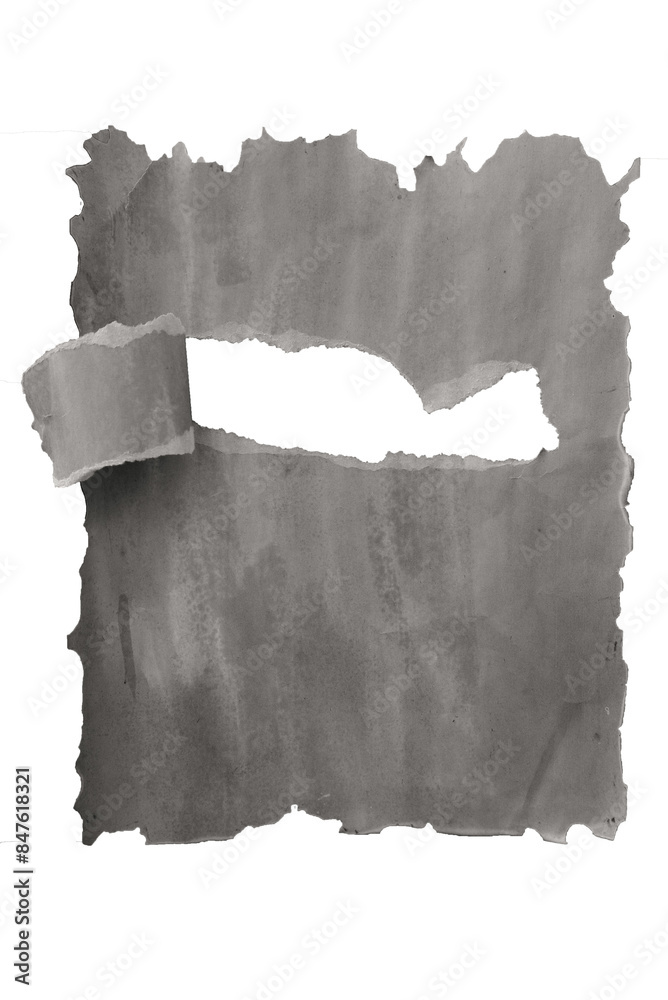 Transparent PNG Blank old paper, chipped and torn isolated on white ...