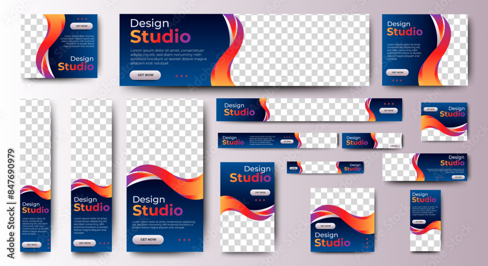 Set of promotion kit banner template design with modern and minimalist ...