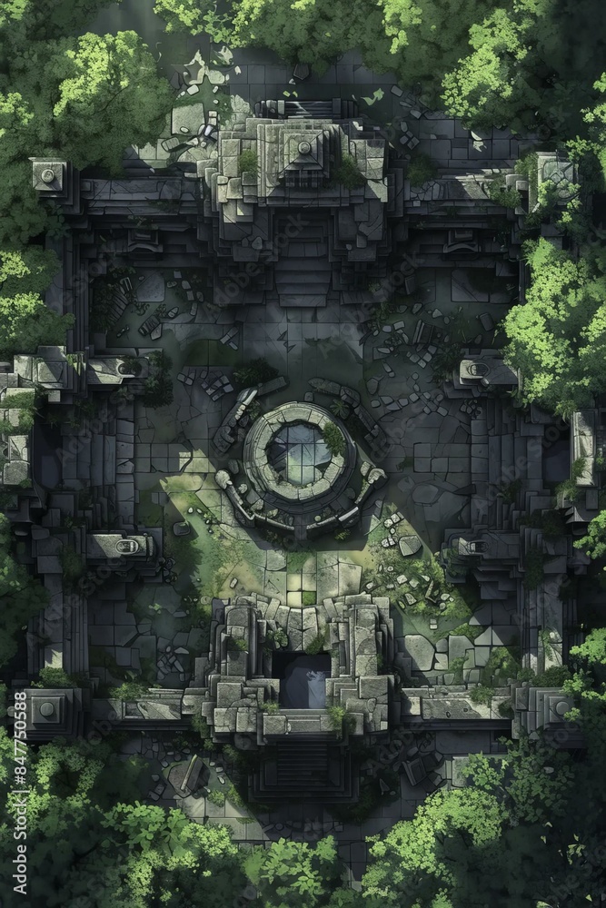 DnD Battlemap Ruined Temple Remnants: A mysterious and ancient ...