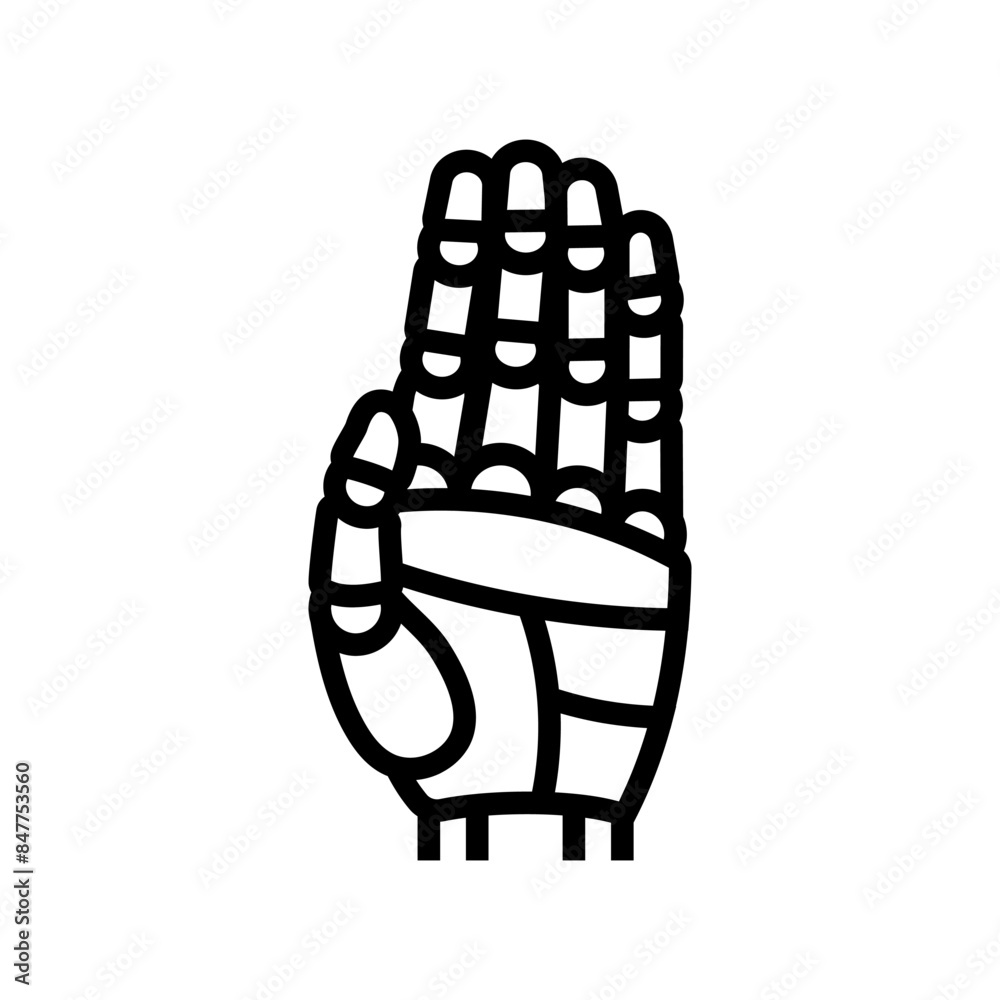 stop robot hand gesture line icon vector. stop robot hand gesture sign ...
