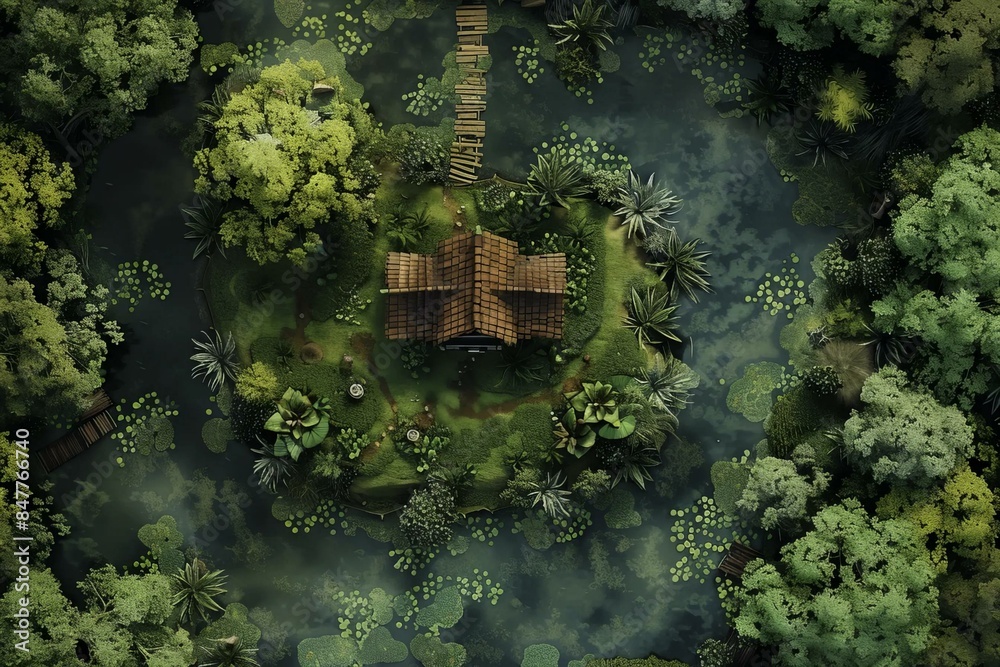DnD Battlemap Swamp Hideout Battlemap: A mysterious swamp location for ...