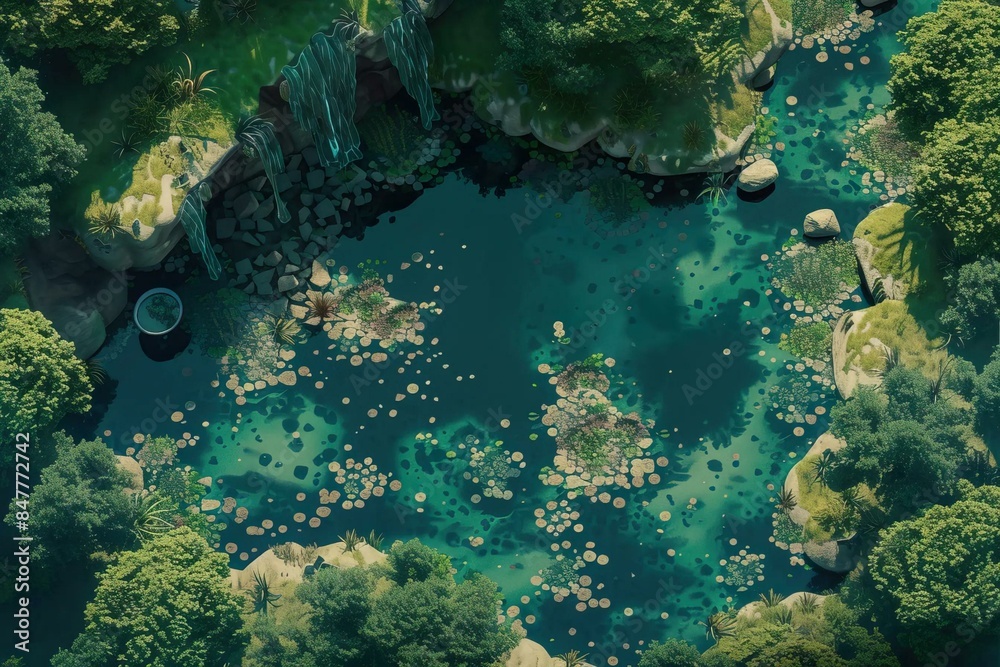 DnD Battlemap Toxic Swamp Battlemap - Overgrown swamp with ruined ...