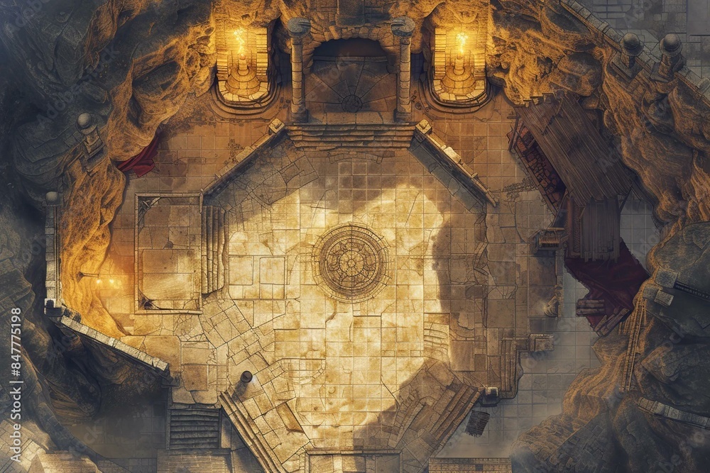Ilustración de Stock DnD Battlemap Treasure Room Battlemap: Golden ...