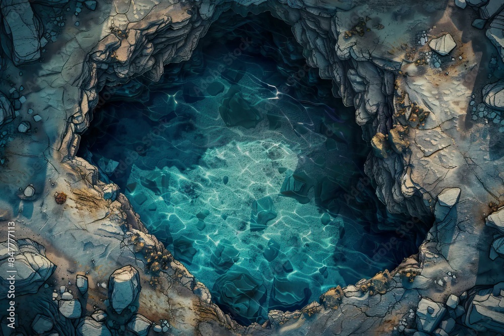 Ilustración de Stock DnD Battlemap Battle Map for Underwater Cave ...