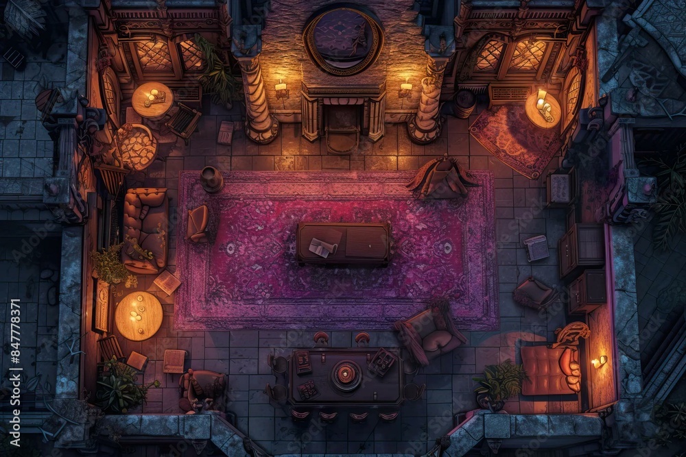 DnD Battlemap Vampires room battlemap. Stock Illustration | Adobe Stock