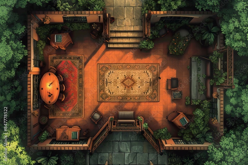 Ilustración de Stock DnD Battlemap Vampires Battle Map: Spooky room for ...