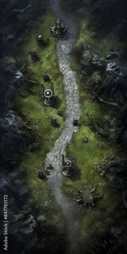 DnD Battlemap Wraiths Hollow burial site. Stock Illustration | Adobe Stock