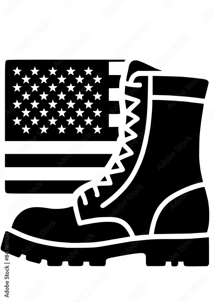 Image vectorielle Stock American military shoes SVG, Soldier SVG, Shoes ...