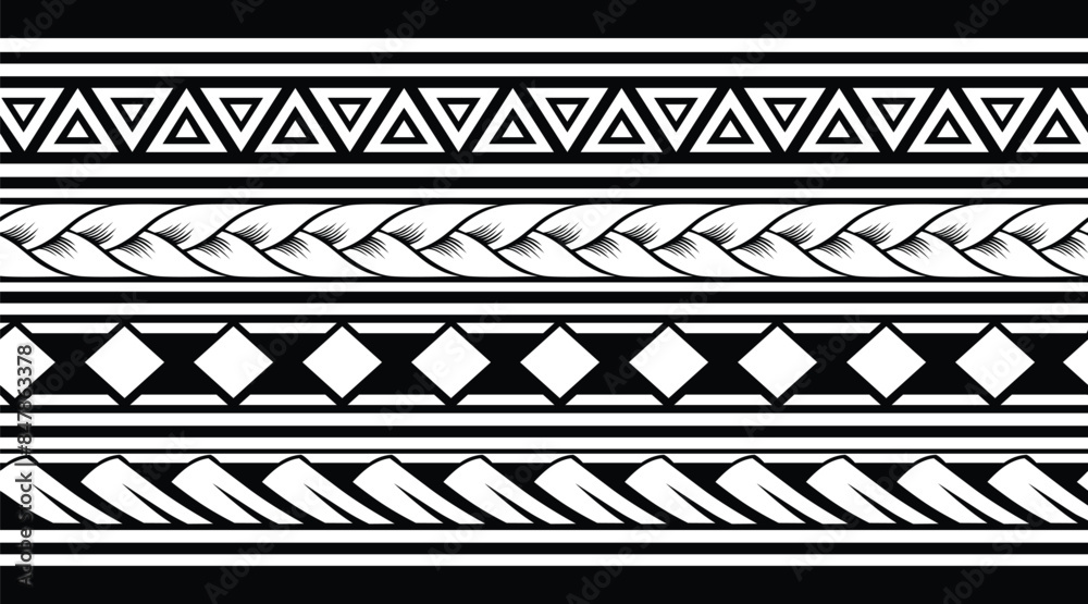 Polynesian tattoo tribal band design. Samoan tattoo tribal border ...