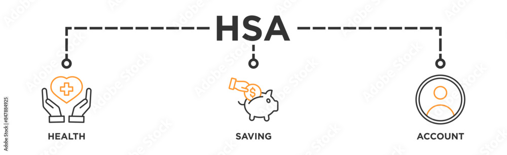 HSA banner web icon vector illustration concept for health saving ...