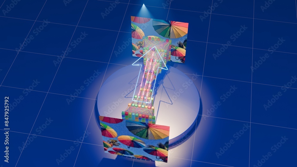 Visualization Of Autoencoder For Image Denoising From Noisy Input To Clean Output 3d Rendering