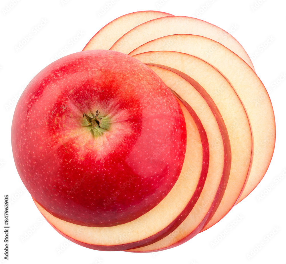 Apple isolated png. Red sliced apple top view on transparent background ...