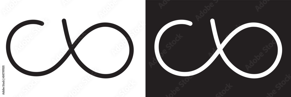 Infinity symbol hand painted with grunge brush stroke and black paint ...