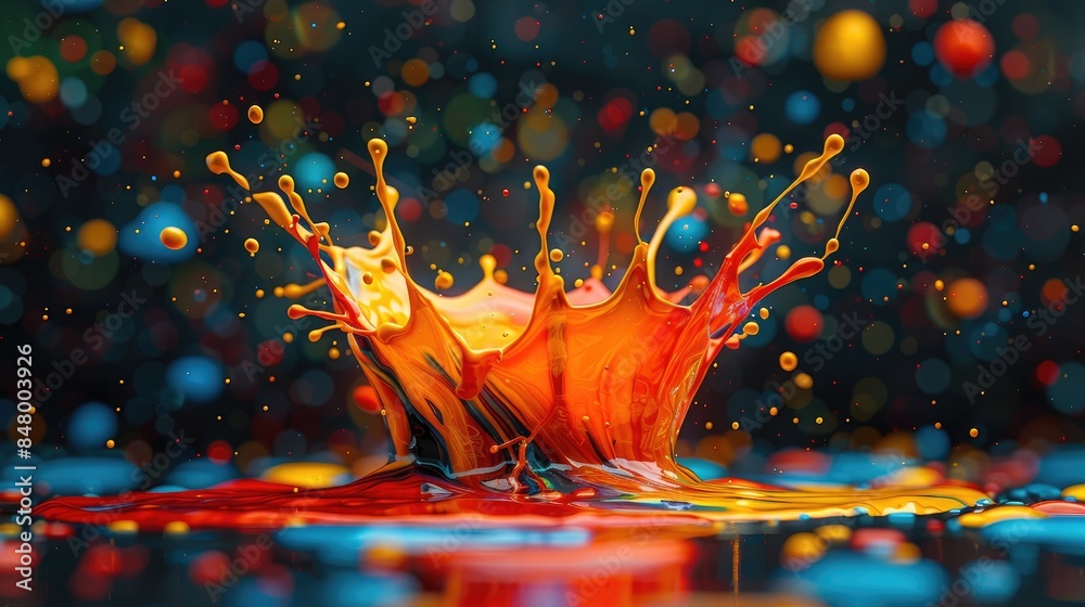 Vibrant paint splash desktop wallpaper in 8k resolution - abstract art ...