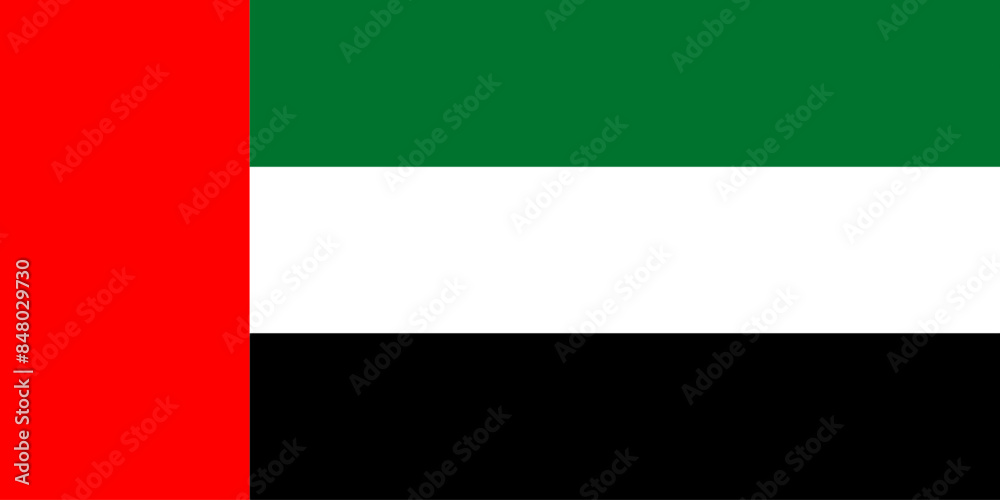 United Arab Emirates or UAE flag official isolated on png or ...