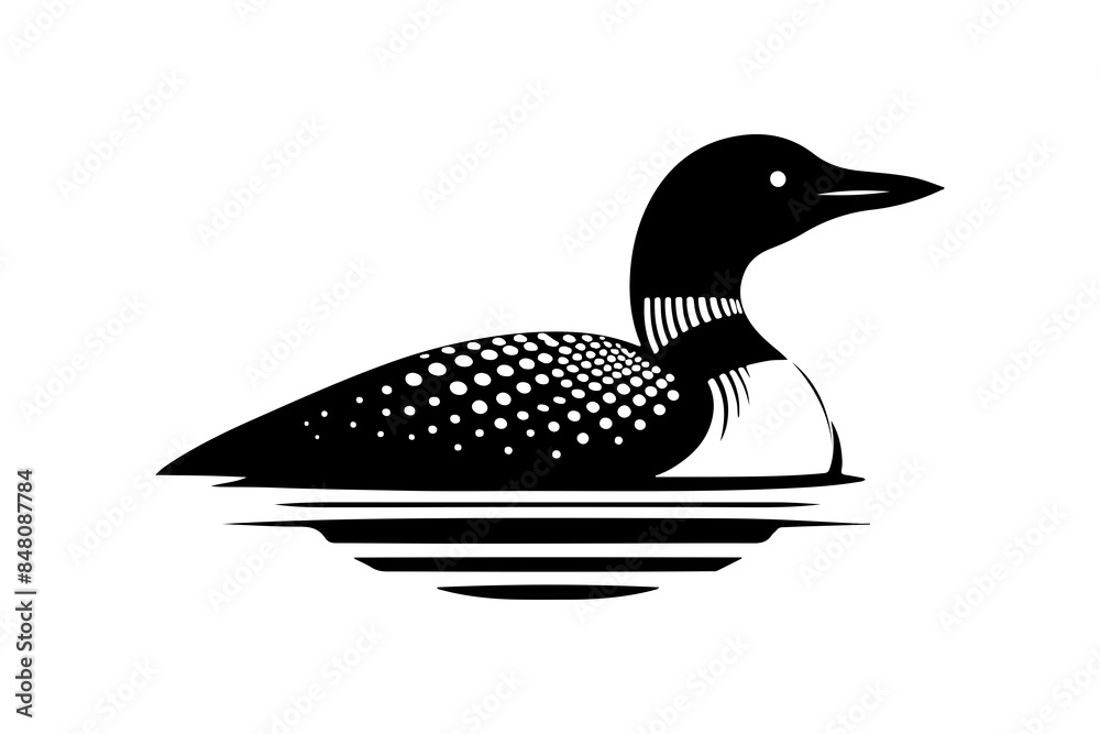 loon black silhouette style vector illustration art isolated on ...