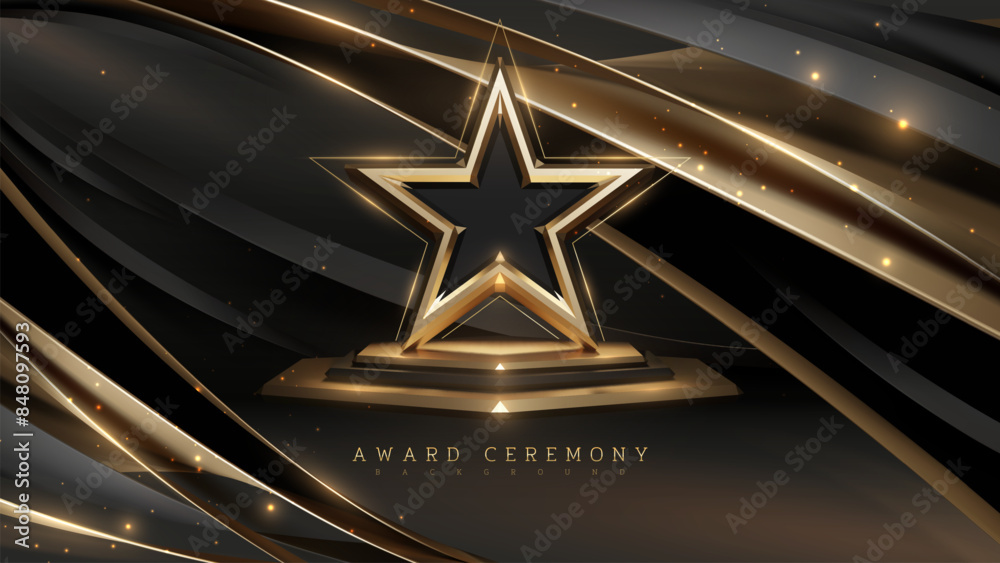 Elegant award ceremony background featuring a golden star and abstract ...