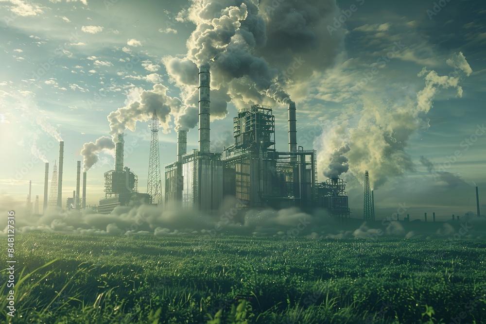 Carbon Capture, Utilization and Storage (CCUS) concept. hi tech ...