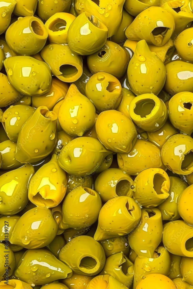 Ultrarealistic top view medium distance, make pattern onli green olives ...