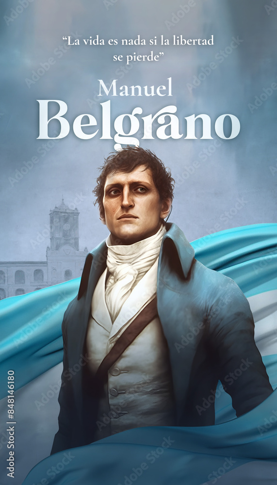 25 de mayo Revolución de Mayo. 20 de Junio, día de la Bandera Argentina. Manuel Belgrano Stock ...