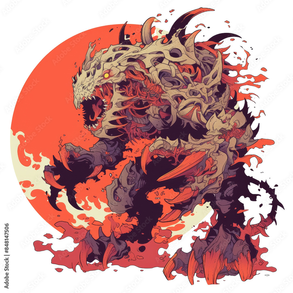 Dragon head with blood splatter on a transparent background ...