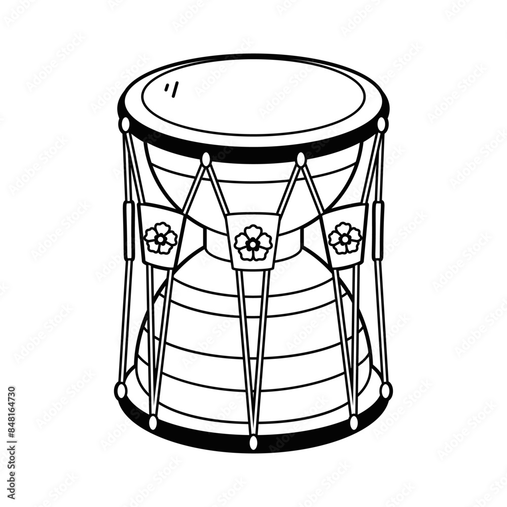 Vector Korean Traditional Musical Janggu drum Cartoon Illustration ...