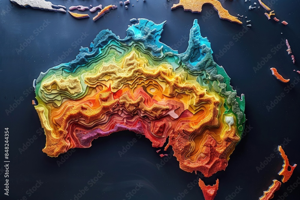 map of australia with rainbow colors Stock Photo | Adobe Stock