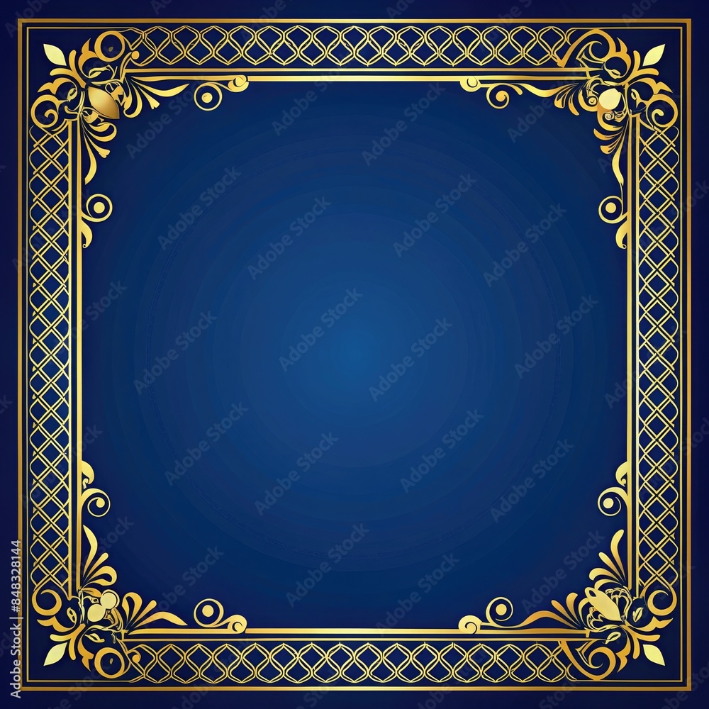 Photo Stock stylish modern blue and gold graduation certificate border ...