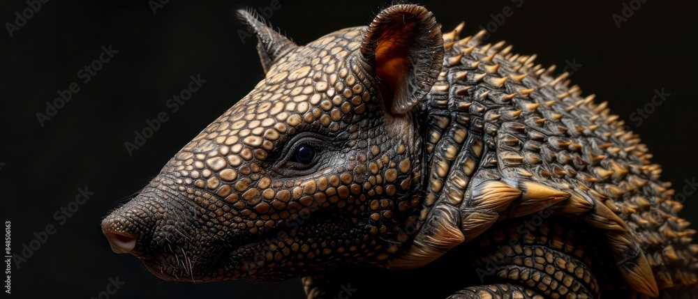 Armadillo mammal known for its armored shell and burrowing habits ...