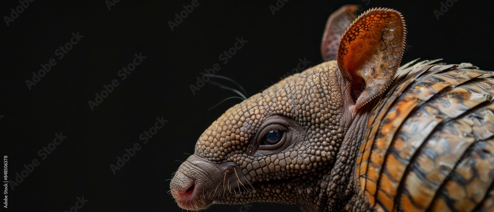 Armadillo mammal known for its armored shell and burrowing habits ...
