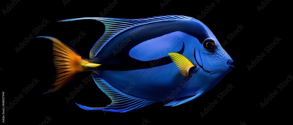 Blue Tang colorful marine fish known for its vibrant blue coloration ...