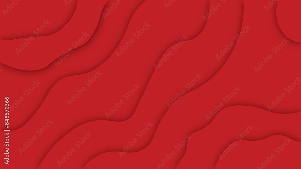 Red background, with a red color gradient and wavy paper cutout effect ...