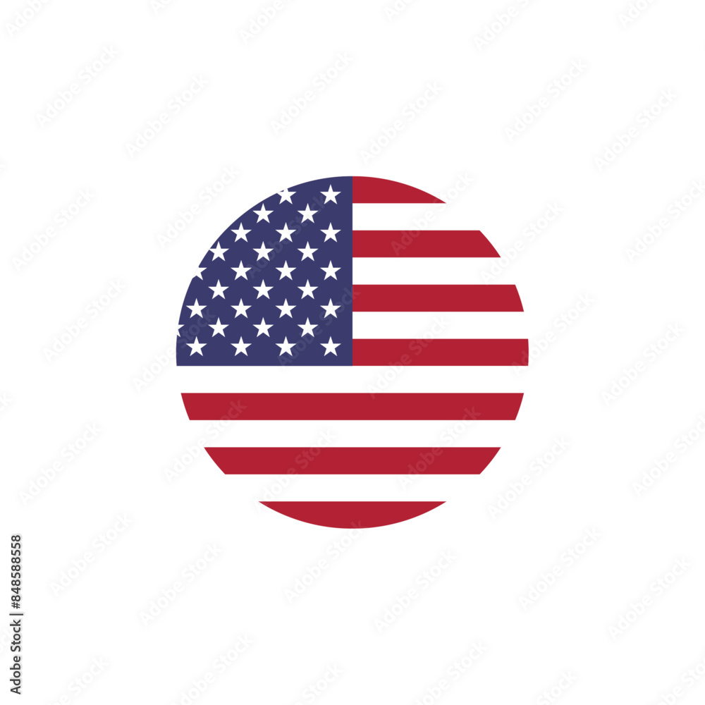 Round United States of America flag emblem design element Stock Vector ...