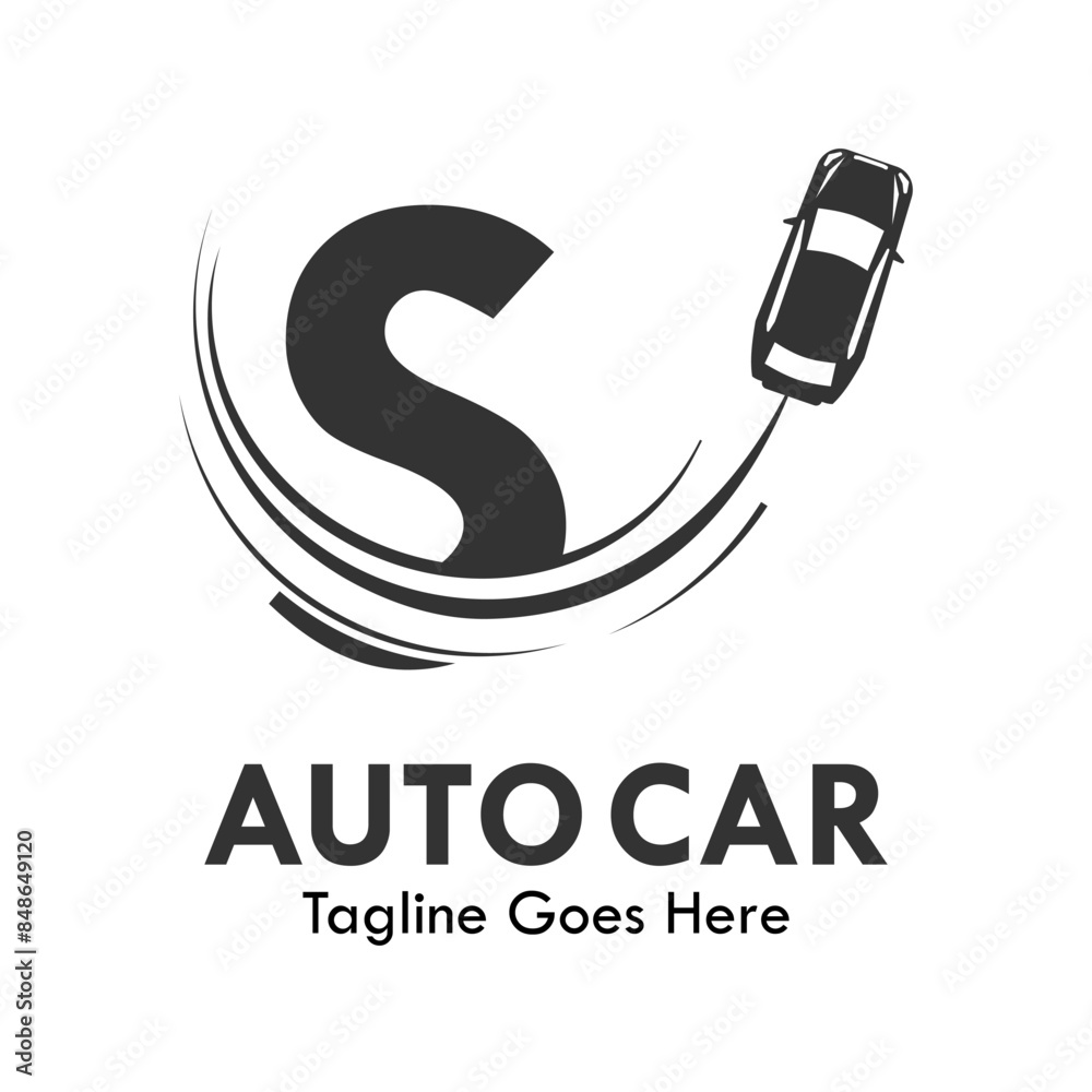 Letter s with car vector logo template. Suitable Fonts for event, promo ...