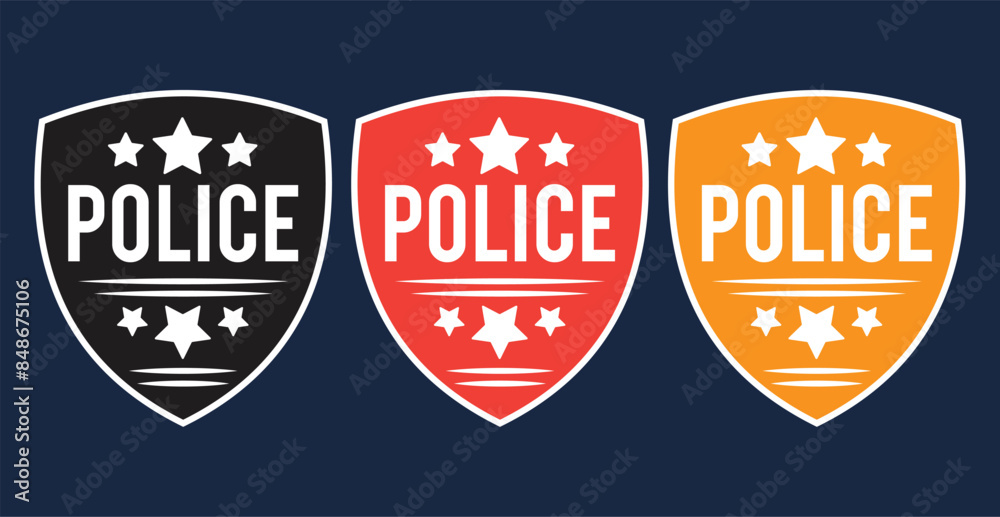Police badges. Officer government badge, special police security ...