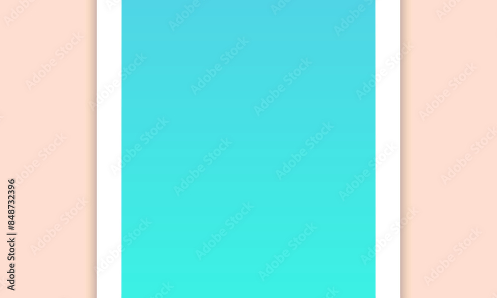 Blank blue sheet of paper on a pastel beige background with text space ...